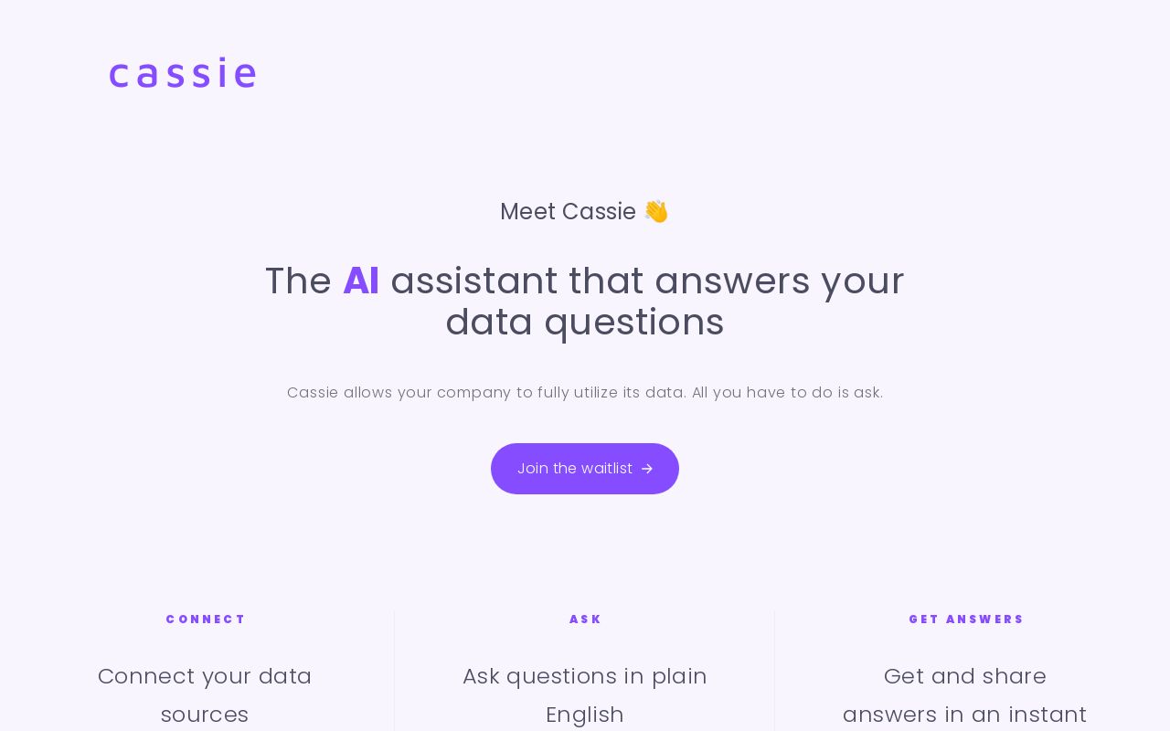 Cassie The Ai That Answers Your Data Questions